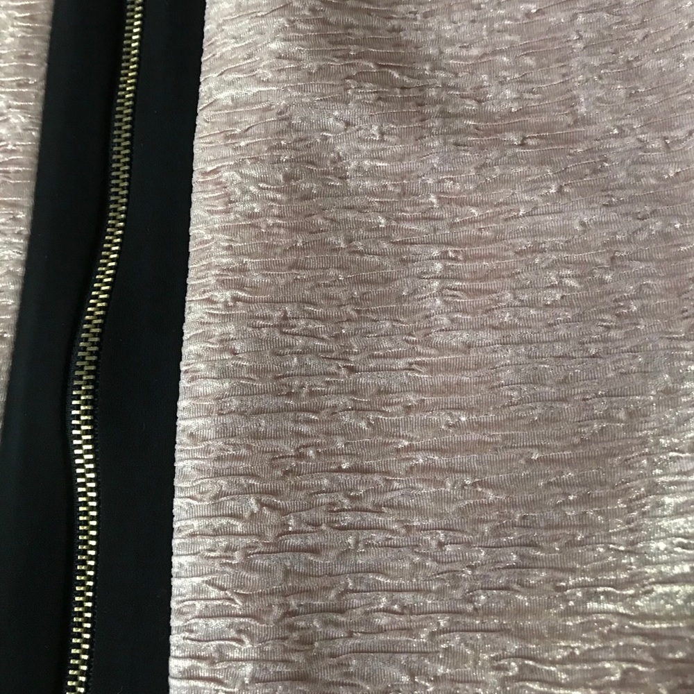 Jax Metallic Blush Zipper-Front Sheath Dress - Gem